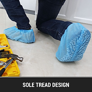 Shoe Covers Disposable Non Slip, Aokmok 100 Pack (50 Pairs) Non Woven Fabric Boot Covers for Indoors, Textured Grip, Durable & Slip Resistant Booties Shoe Covers, One Size Fits Most