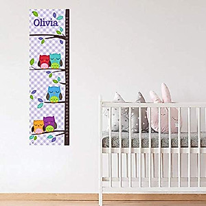 Personalized Growth Chart for Kids, Gingham Owl - I See Me!