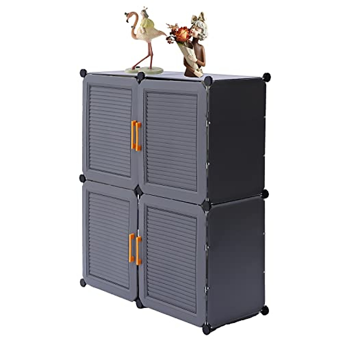 Eapmic Portable Shoe Rack Organizer 36 Pair DIY Shoe Storage Shelf Organizer for Entryway Shelf Storage Cabinet Stand Expandable Standing Stackable Space Saver Shoe Rack (24 Pairs,Grey)