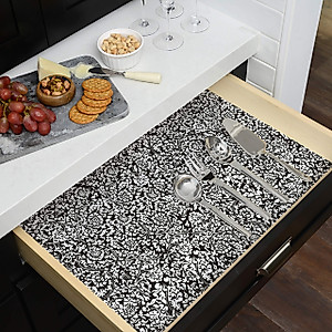 Con-Tact Brand Creative Covering Self-Adhesive Vinyl Drawer and Shelf Liner, 18" x 60', Mirabella Black & White