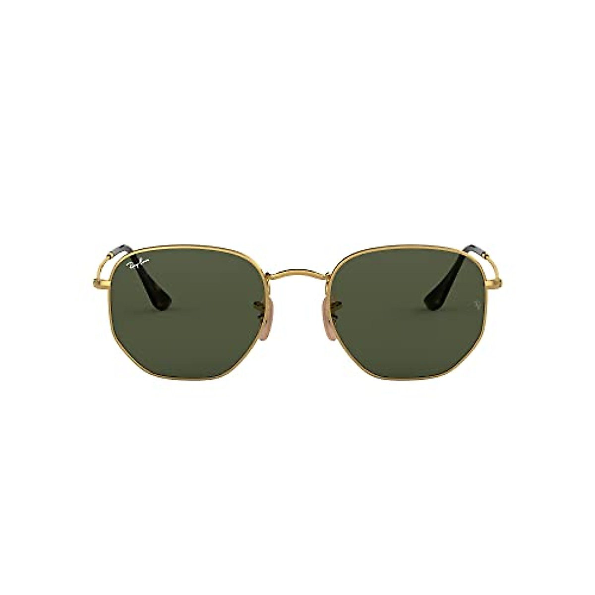 Ray-Ban RB3548N Hexagonal Flat Lens Sunglasses, Gold/G-15 Green, 54 mm