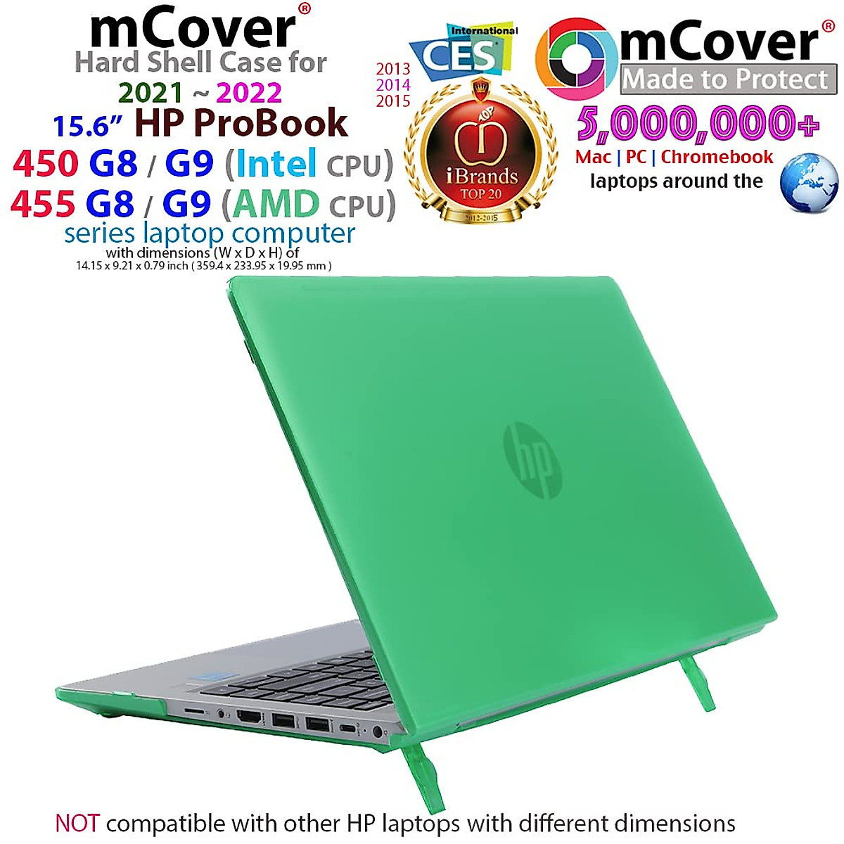 mCover Case Compatible ONLY for 2021～2024 15.6" HP ProBook 450 | 455 G8 / G9 / G10 Series Windows Notebook PC (NOT Fitting Other HP Models) - Purple
