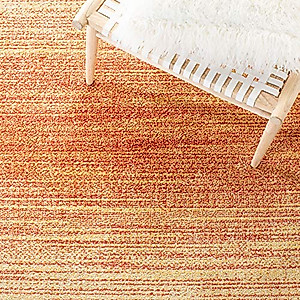 SAFAVIEH Adirondack Collection 8' x 10' Orange / Red ADR142P Modern Ombre Non-Shedding Living Room Bedroom Dining Home Office Area Rug