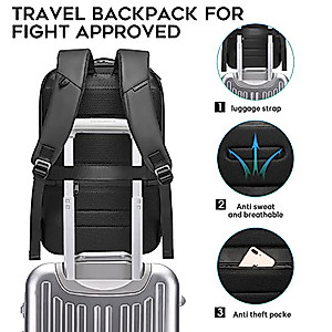 BANGE Business Laptop Smart backpack Can Hold 15.6 Inch Laptop Commute Backpack Carry on bag for men and women (Black)