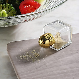 New Star Foodservice 22223 Glass Cube Mini Salt and Pepper Shaker with Gold Plated Top, 0.5-Ounce, Set of 48