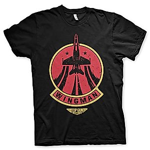Top Gun: Maverick Officially Licensed Wingman Mens T-Shirt (Black), X-Large