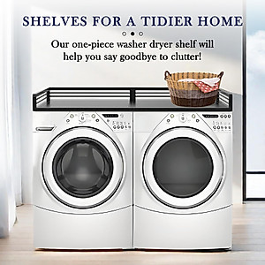 Chinchilla Heavy Duty Washer Dryer Countertop, 27.6" Depth x 57" Width Stainless Steel Laundry Countertop,Washer and Dryer Countertop for Laundry Room Organization(Black)