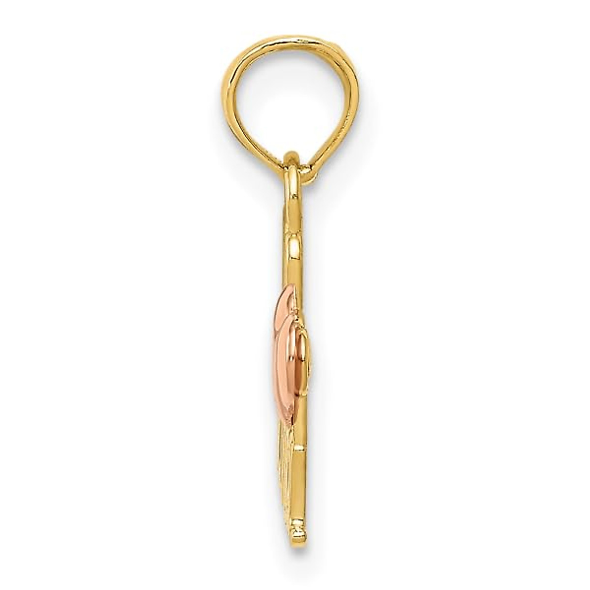 IceCarats 14K Two Tone Gold We Love Grandma Necklace Nana Charm Grandmother Pendant 16mm x Only