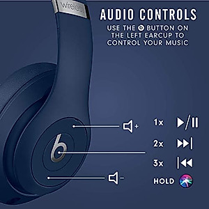 Beats Studio3 Wireless Bluetooth Headphones - Blue/Core (Renewed)