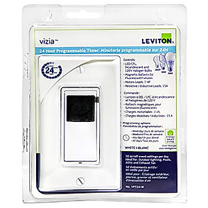 Leviton VPT24-1PZ Vizia 24-Hour Programmable Indoor Timer with Astronomical Clock & VPTKT-E, Color Change Kit for Vizia + 24 Hour Timer, Black