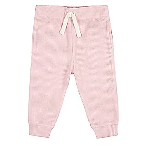 Gerber Baby Girls 2-Piece Long Sleeve Tee & Pull-On Jogger Set, Pink, 0-3 Months
