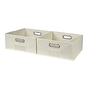 Niche Cubo Set of 2 Half-Size Foldable Fabric Storage Bins- Natural