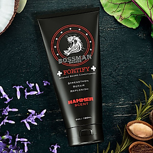 Bossman Fortify Intense Beard Conditioner - Shower Beard Wash, Moisturizer and Beard Softener for Men - Beard Growth Products - Made in USA (Hammer Scent)