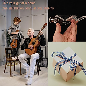 WANLIAN Guitar wall mount acrylic,acrylic wall mount guitar hanger,for Ukulele Guitar Wall Display and Storage (transparent)