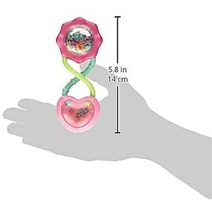 Bright Starts Rattle and Shake Barbell Toy - Pretty in Pink, Ages 3 Months +