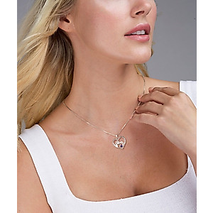 YL Horse Necklace 925 Sterling Silver Heart Pendant Created Amethyst Animals Jewelry for Women