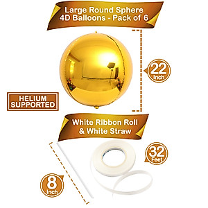 KatchOn, Large Gold Foil Balloon With Gold Happy Birthday Balloon Banner-Pack of 7 | Big Gold Balloons, Black and Gold Party Decorations | Happy Birthday Letter Balloons for Gold Birthday Decorations