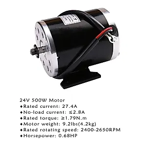 TDPRO 24V 500W Brushed Speed Motor and Controller for Electric Scooter Go Kart Bicycle E Bike Tricycle Moped