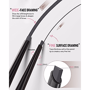 Yfulfill Grey Eyebrow Pencil for Older Women, Gray Eyebrow Pencil for Older Women Waterproof, Eye Brow Pencils for Women Grey, Eyebrow Pen for Gray Hair