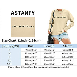 ASTANFY Mama Shirts Women Mama Letter Printed T-Shirt Mama Graphic Tee Casual Short Sleeve Tops Tee (Yellow, XX - Large)