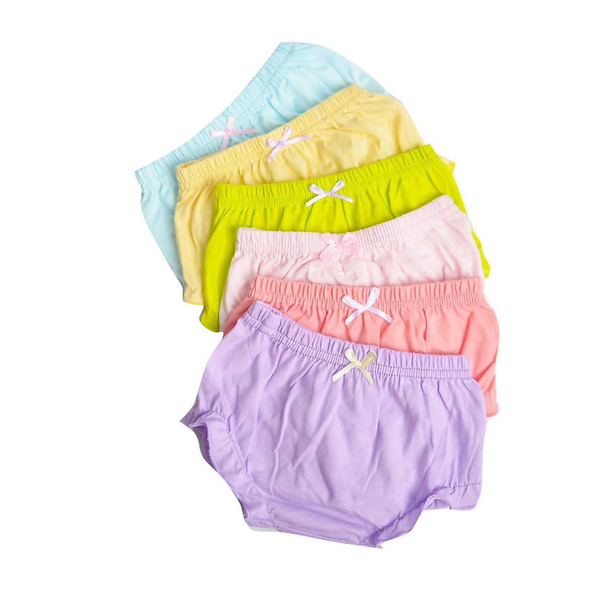 Orinery Cotton Underwear Baby Girl Undies Breathable Bloomers Briefs Infant Toddler Panties Kids Ruffle Assorted Boxer 6-Pack(BD0515, 1-2T