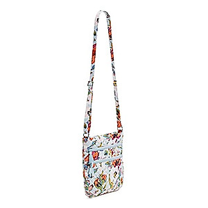 Vera Bradley Women's Cotton Triple Zip Hipster Crossbody Purse, Sea Air Floral - Recycled Cotton, One Size