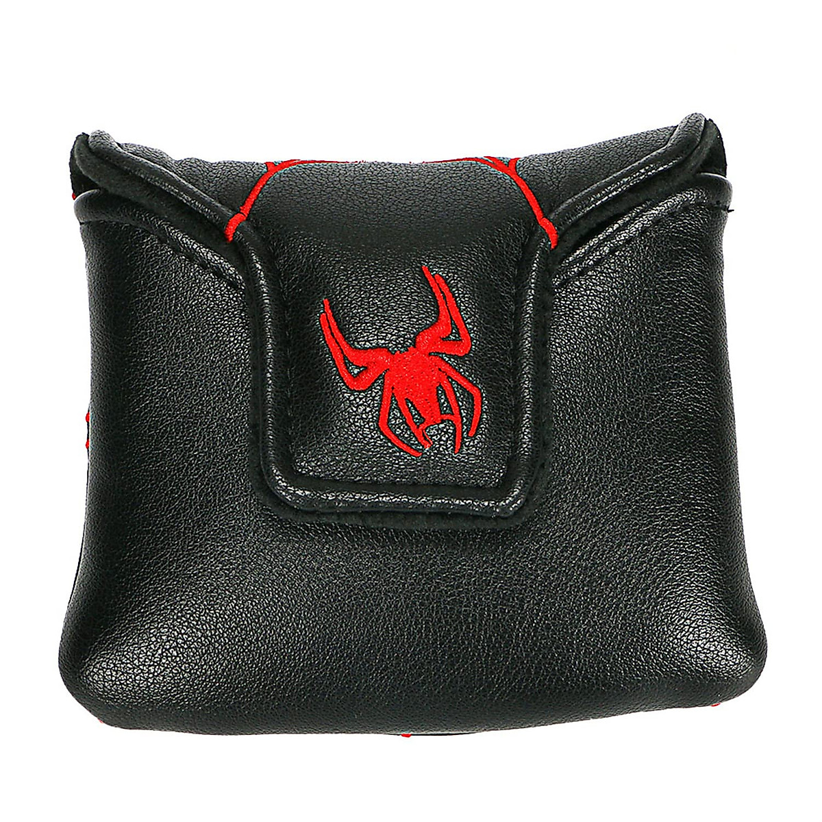 Mykepoda Black with Red Spider Embroidery Golf Club Square Mallet Putter Cover Magnetic Golf Headcover