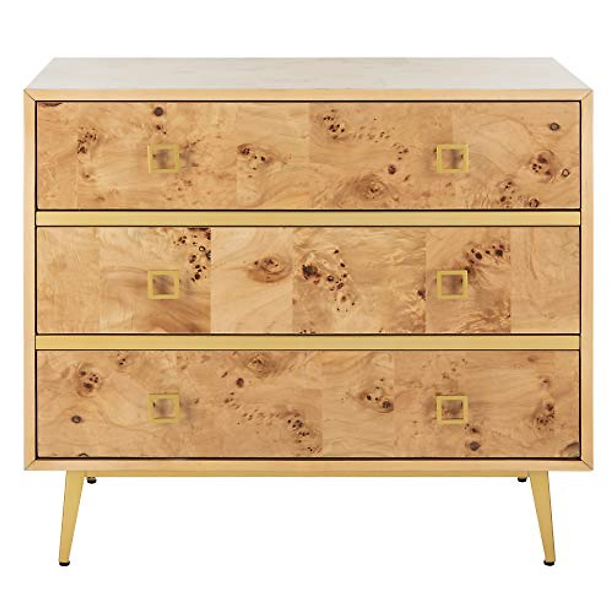 Safavieh Home Katia Modern Natural and Gold 3-drawer Chest
