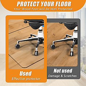 Nctoberows Clear Chair Mat for Hard Floor, 1/5" Thick 36" x 48" PVC Desk Chair Mat - Heavy Duty Floor Protector for Office & Home, Easy to Clean