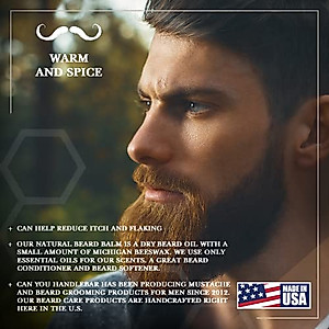 CanYouHandlebar Beard Balm for Men, Dry Oil Beard Wax, Natural Beard Care Conditioner Moisturizer Softener Grooming Products, Orange and Clove Scent, 2 oz Stainless Steel Tin