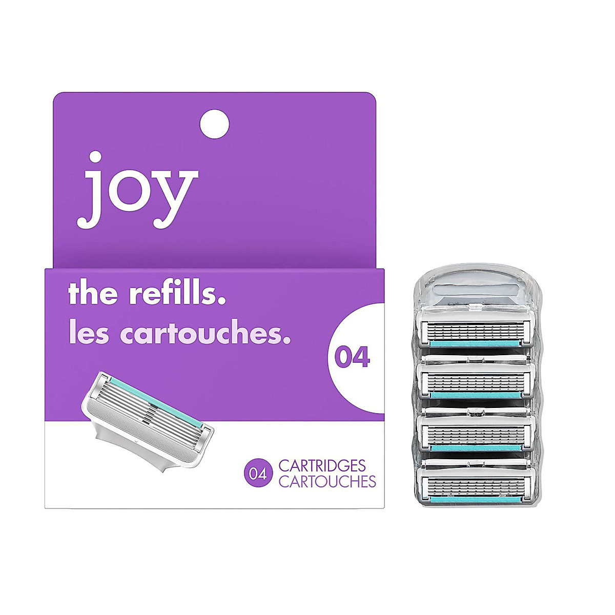 joy razor blade cartridge refill for women, 4 blade refills