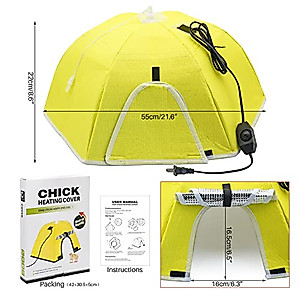 KHEARPSL Chick Brooder Heating Plate Chicken Coop Heater Chick Incubator Breeding Umbrella Poultry Brooder for Chick Duckling Quail Goose Bird Hatchling