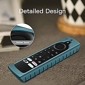 Fintie Silicone Case for Amazon Hisense/Toshiba/Insignia/Pioneer/Fire TV 4-Series/Fire TV Omni (QLED) Series TV Remote - [Anti Slip] Shockproof Cover for Fire TV Alexa Voice Remote, Dark Cyan