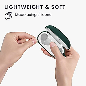 kwmobile Case Compatible with Anker Soundcore Life A3i Case - Silicone Cover Holder for Earbuds - Dark Green