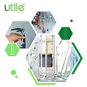 Utile Glass Graduated Cylinder Set, 3 Sizes Measuring Cylinders in 10ml 50ml 100ml, Borosilicate 3.3 Glass with Hexagonal Base, 3ml Transfer Pipettes and 1 Cleaning Brush Offered, 4099.0016.1.