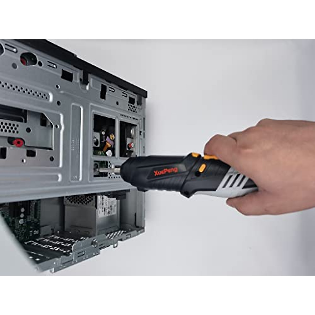 XUEPENG Electric Cordless Screwdriver, 4.2V Rechargeable Screwdriver Set w/Battery Li-ion, Electric Power Screwdriver w/2 Adjustable Positions & LED Lights for DIY Assembly Screw Driving,