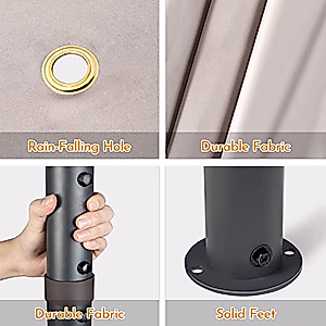 Warmally 10x10 Grill Gazebo Canopy Tent, Outdoor Single Soft-Top Canopy, BBQ Tent for Deck, Lawn, Gardens, Backyard and Party(Light Grey)