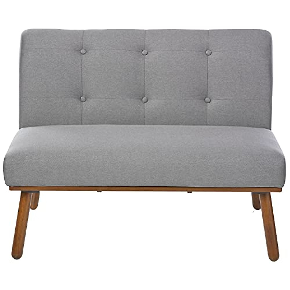 The Mezzanine Shoppe Playmate Upholstered Tufted Armless Loveseat, 40.5", Gray
