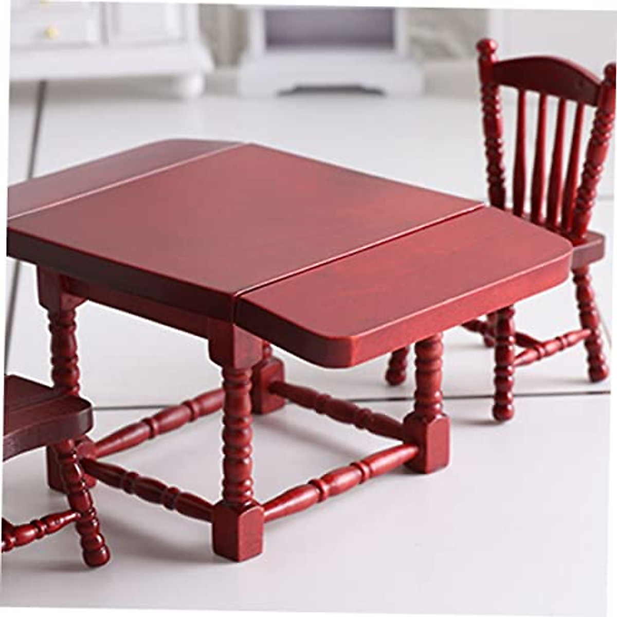 Housoutil 1 Set Folding Table and Chair Set Book Shelf Decor Kids Folding Table and Chairs Kids Mini Toys Mini Living Room Set Furniture Sets Dollhouse Furniture Set Mini Desk Furniture