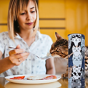 IchDich Cat Tumbler With Lid and Straw - 20 oz Insulated Stainless Steel Tumbler - Travel Mug and Wine Cups for Cat Lovers Gifts