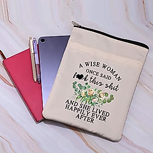 Motivation Wise Women Book Sleeve Funny Divorce Gift Mother Day Book Cover Gift Retirement Gift for Women Waterproof Zipper Book Protector (WiseWomenBS)