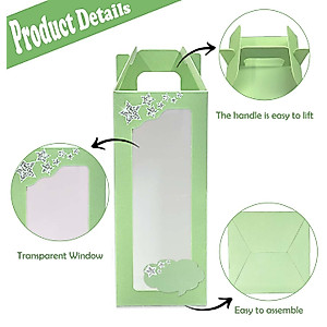 HEIPINIUYE 12 Pcs Sage Green Party Favor Boxes Gift Gable Boxes with Window Boho Candy Boxes Cookie Boxes for Birthday Wedding Baby Shower Party Decorations Candy Treat Boxes