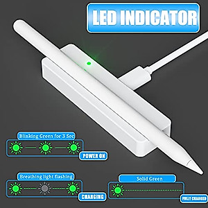 Magnetic Wireless Charger Dock with USB Cable Compatible with Apple Pencil 2nd Generation, Convenient Ipencil Charging Stand fits for Ipad Pen Gen 2,Save Your Ipad Battery Power