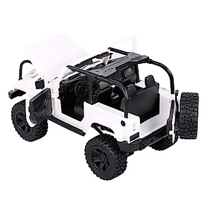 GoolRC F2 RC Car, 1/14 Scale 2.4GHz Remote Control Car, 4WD 30km/h High Speed Racing Car, All Terrains Off Road RC Monster Vehicle Truck Crawler with LED Light for Kids and Adults (White Convertible)