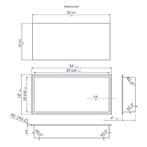 ALFI brand ABNP2412-BC Shower Niche, Brushed Copper