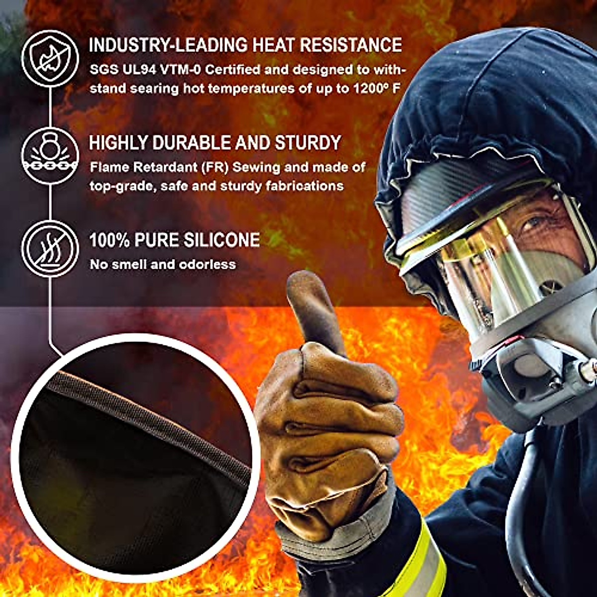 Safeparty Fireproof Mat for Deck Protection – (48” Large) Heat Resistant Mat, BBQ Mat for Under Grill, Grill Mats for Outdoor Grill Deck Protector