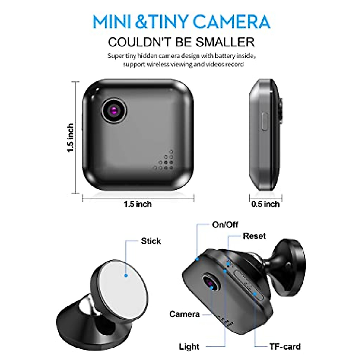 gamvozova Hidden Camera,1080P Small WiFi Camera for Home Security,Mini Spy Camera with Video,Phone app,Wireless Seceret Security Camera for Nanny Pet Indoor and Outdoor