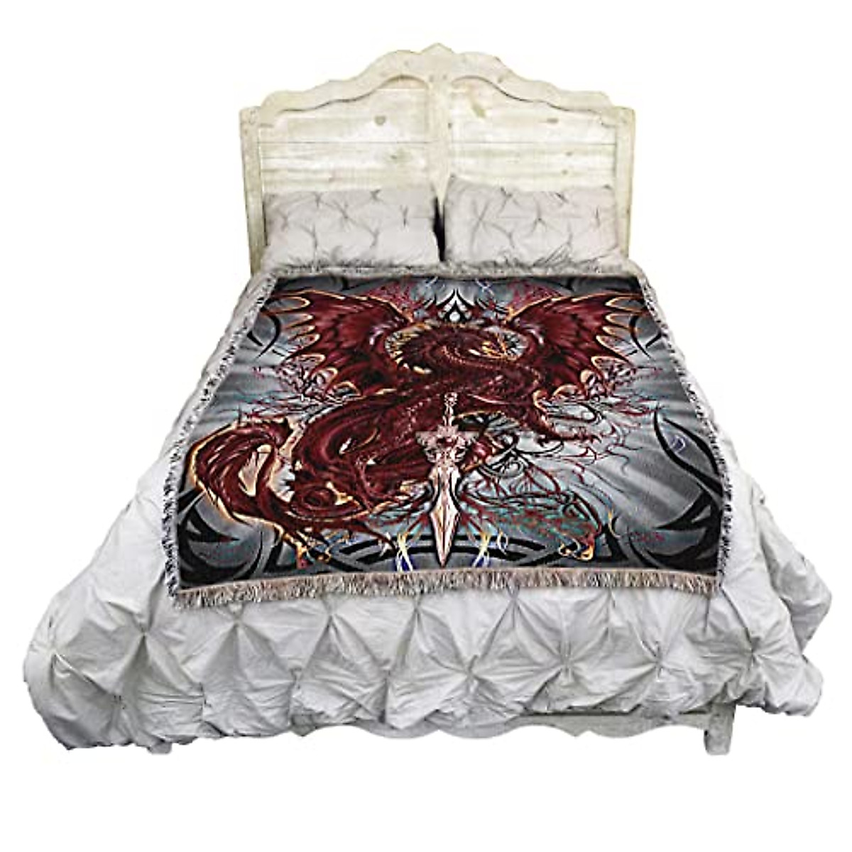 Pure Country Weavers Blood Blade Fantasy Dragon Blanket by Ruth Thompson - Gift Dragon Fantasy Tapestry Throw Woven from Cotton - Made in The USA (72x54)