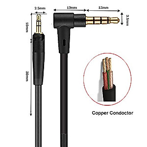 BINGLE Replacement Audio Cable Cord for for Sennheiser HD598 / HD558 / HD518 / HD598 Cs / HD599 / HD569 / HD579 Headphones … (Black)