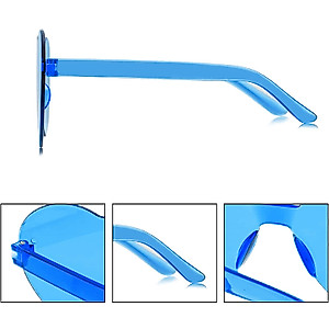 MAXJULI Heart Sunglasses for Women Baby Girl,Hot Party Neon Shades UV Protection (Translucent Blue)